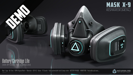 Second Life Marketplace - *DEMO* MASK X-9 Respirator (METAL) [NeurolaB ...